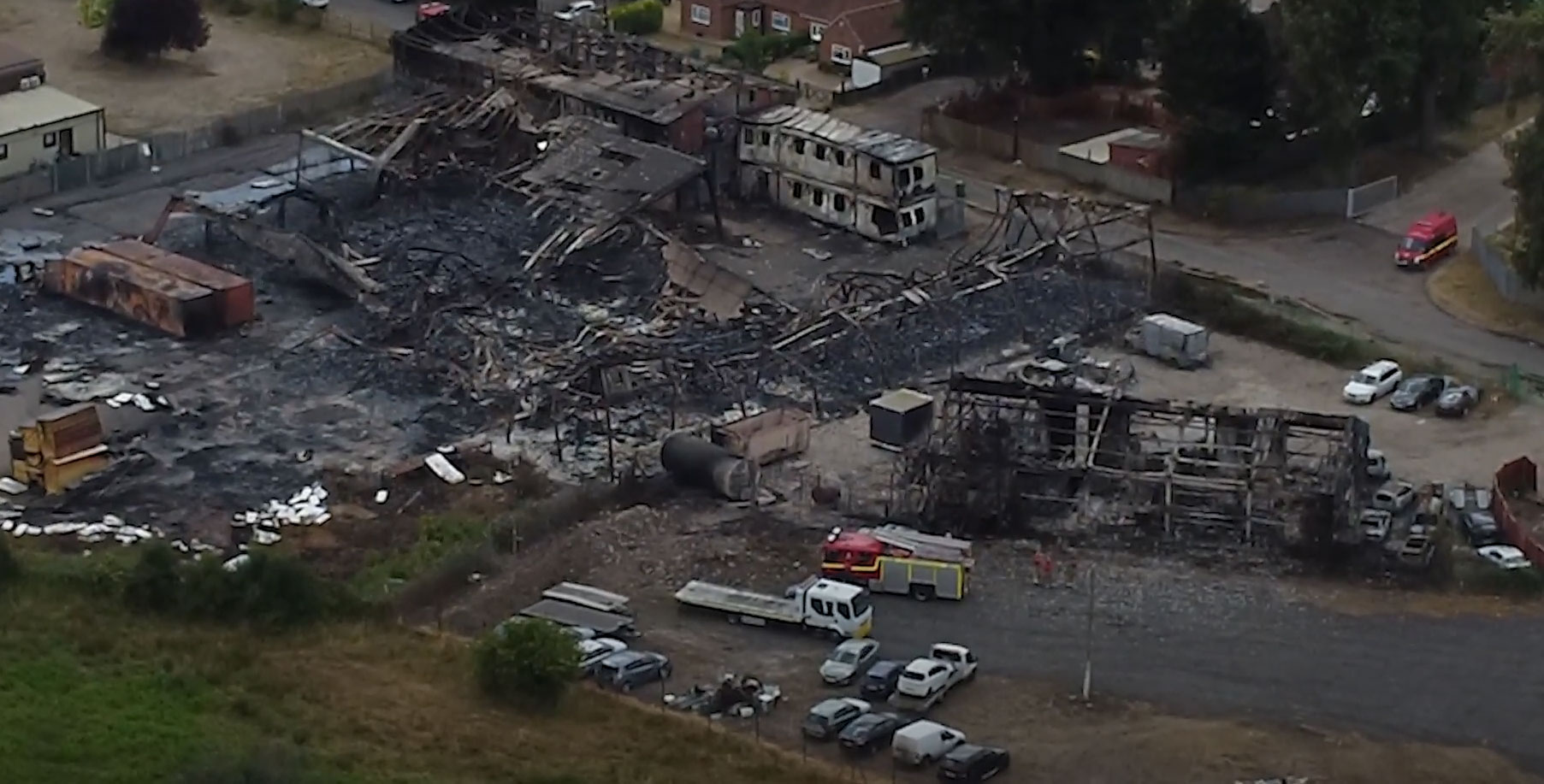 Drone footage shows extent of Fengate Drove fire damage ...